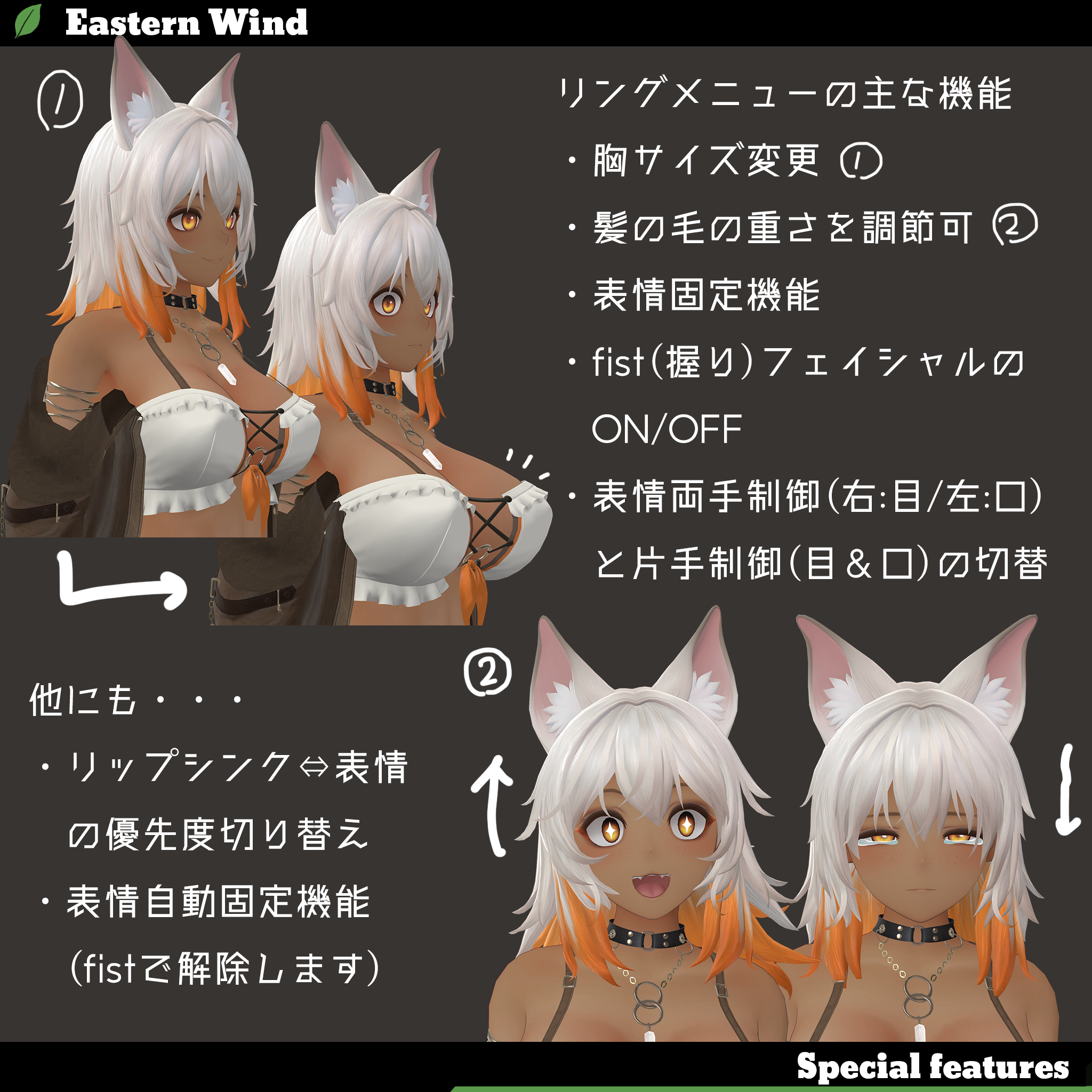 VRChat向け3Dモデル「シャーレン」 - Eastern Wind - BOOTH