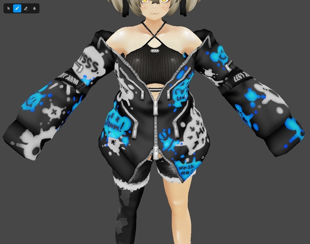 VRoid衣装 " 着崩しジャケットN6tセット "カスタムアイテム＆テクスチャ - YSSS. - BOOTH