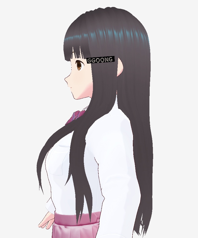 [vRoid] Bangs Long Hair with CubicPin (included reverse) - alphaggoong ...