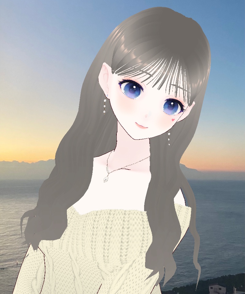 [vRoid] See-Through Bangs Thick Wavy Hairstyle - alphaggoong - BOOTH