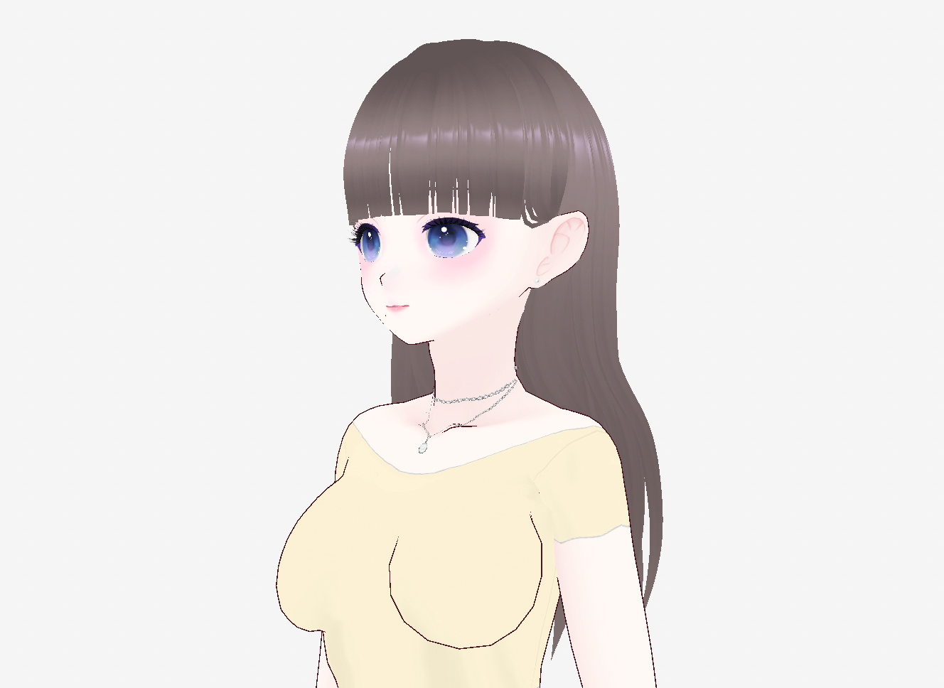 [vRoid] Full Bangs Long Hair - alphaggoong - BOOTH