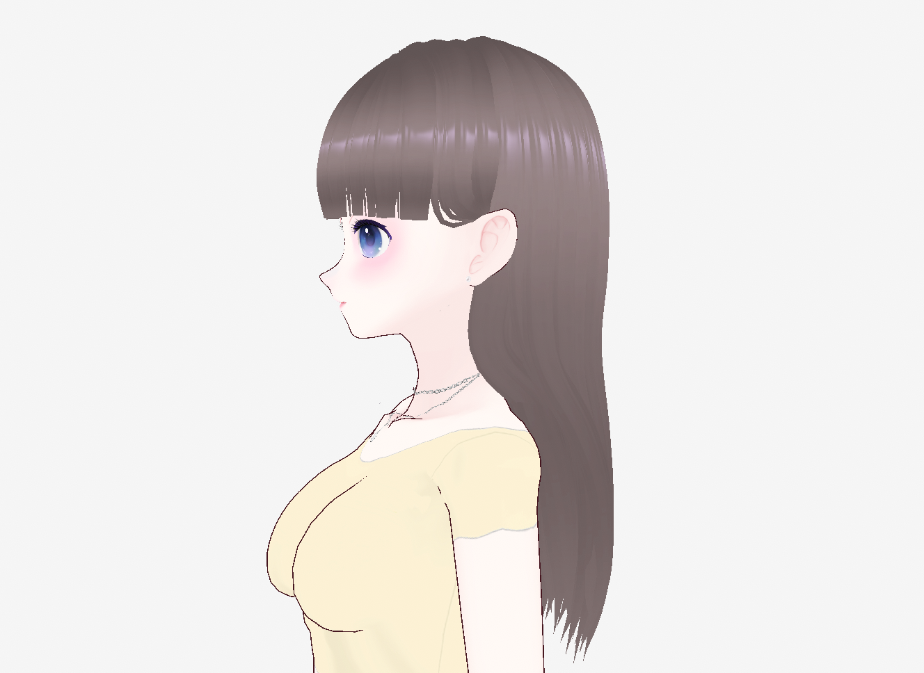 [vRoid] Full Bangs Long Hair - alphaggoong - BOOTH