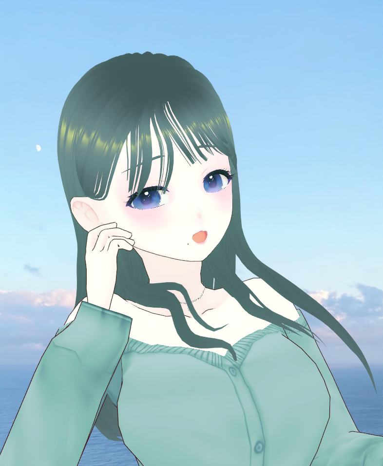 [vRoid] See-Through Bangs, Soft Wavy Hairstyle - alphaggoong - BOOTH