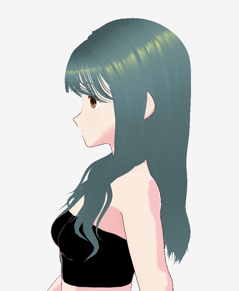 [vRoid] See-Through Bangs, Soft Wavy Hairstyle - alphaggoong - BOOTH
