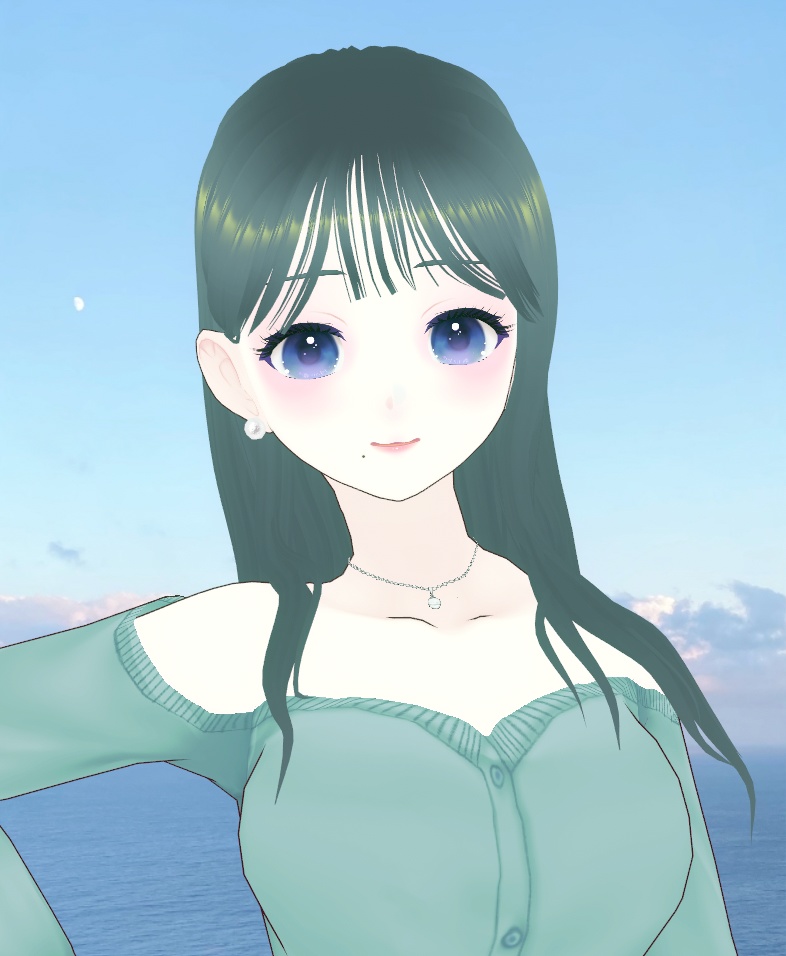 [vRoid] See-Through Bangs, Soft Wavy Hairstyle - alphaggoong - BOOTH