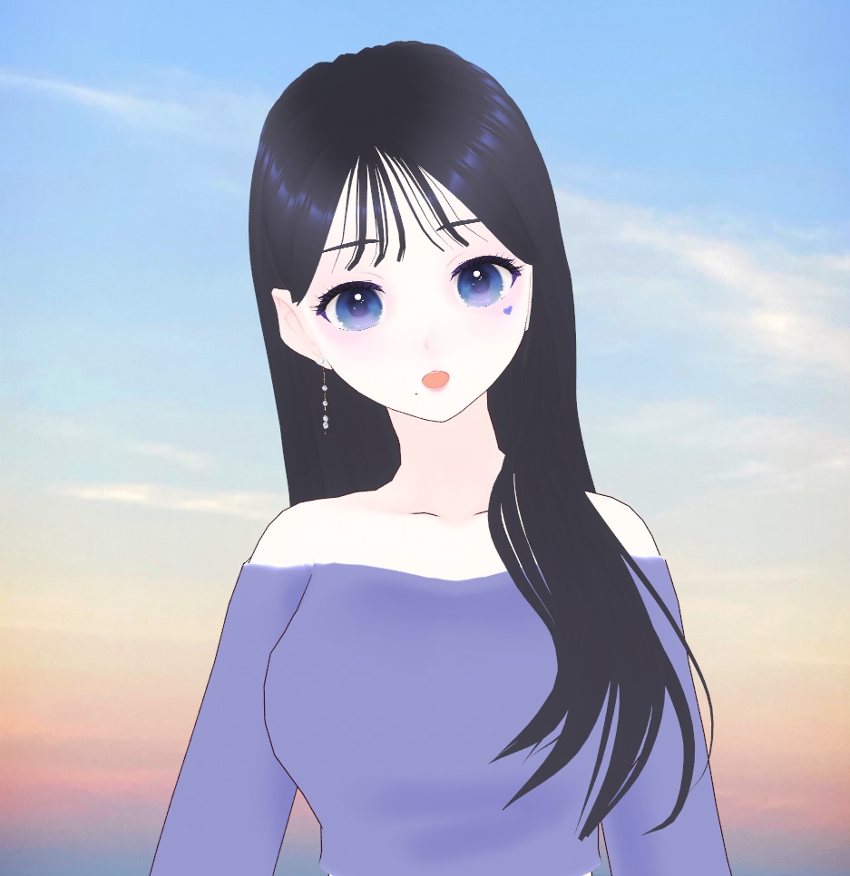 [vRoid] See-Through Bangs, Long Hair - alphaggoong - BOOTH