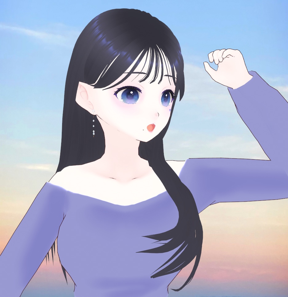 [vRoid] See-Through Bangs, Long Hair - alphaggoong - BOOTH