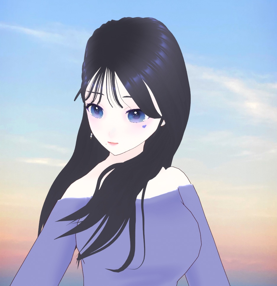 [vRoid] See-Through Bangs, Long Hair - alphaggoong - BOOTH