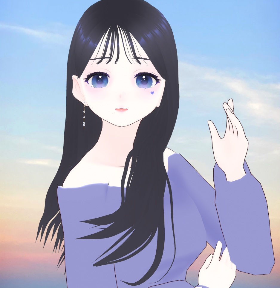 [vRoid] See-Through Bangs, Long Hair - alphaggoong - BOOTH