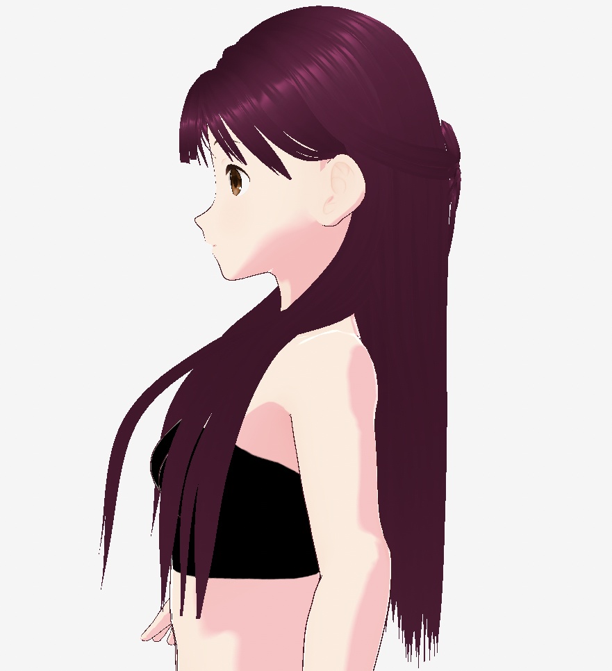 [vRoid] See-Through Bangs, Half Up Hlaf Down Ribbon Hair with HeadBand ...