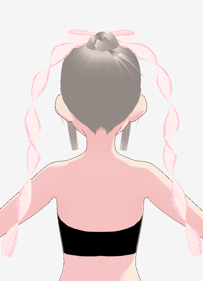 [vRoid] Snatched Sleek Bun Hairstyle with Ribbon - alphaggoong - BOOTH