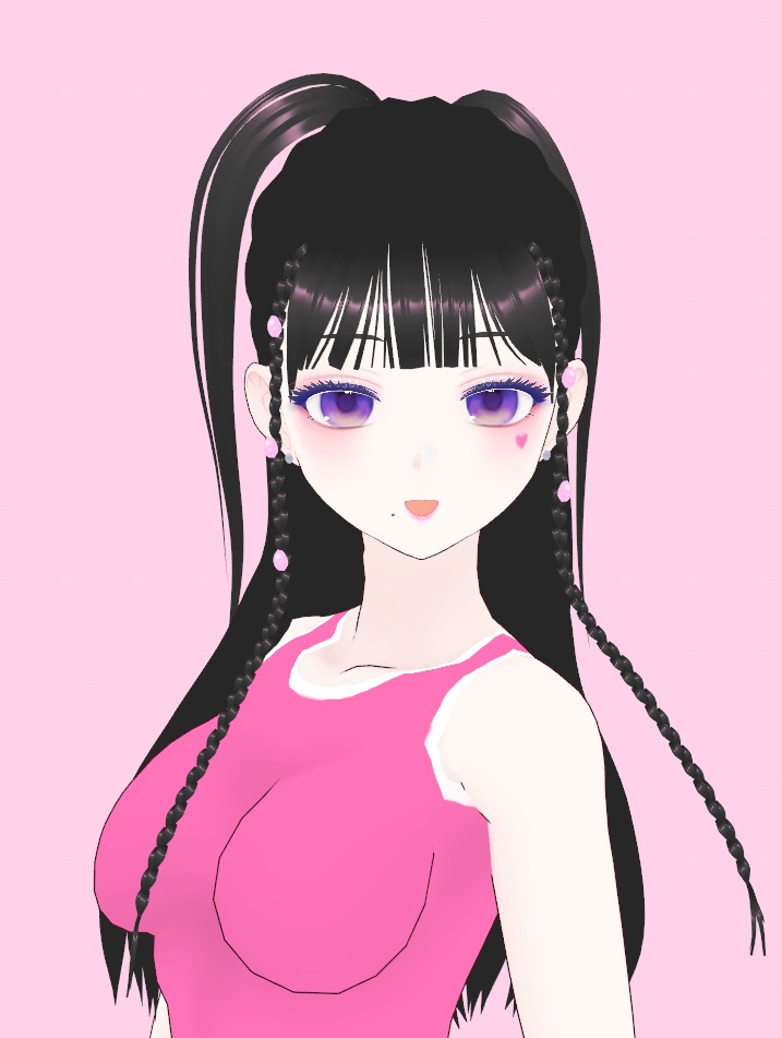 [vRoid] Lovely an Antenna half-up Hairstyle with CandyPin - alphaggoong ...