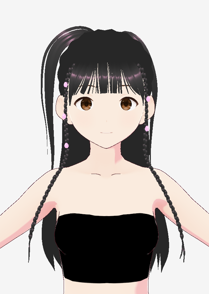 [vRoid] Lovely an Antenna half-up Hairstyle with CandyPin - alphaggoong ...