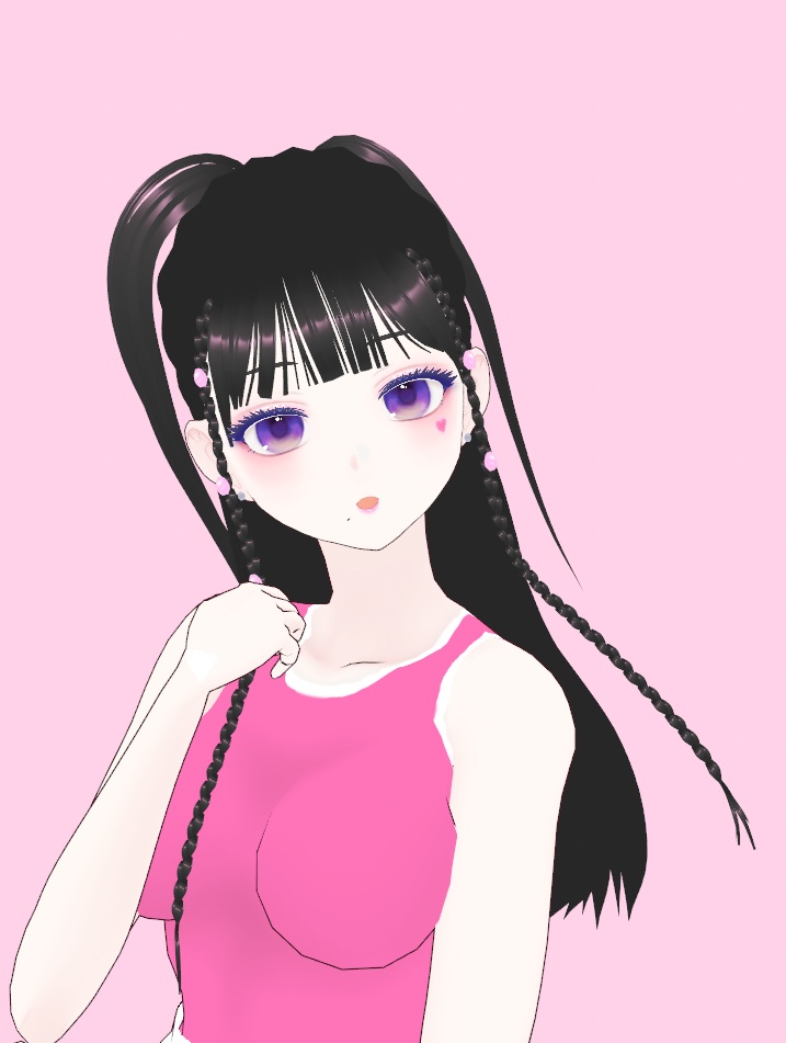 [vRoid] Lovely an Antenna half-up Hairstyle with CandyPin - alphaggoong ...