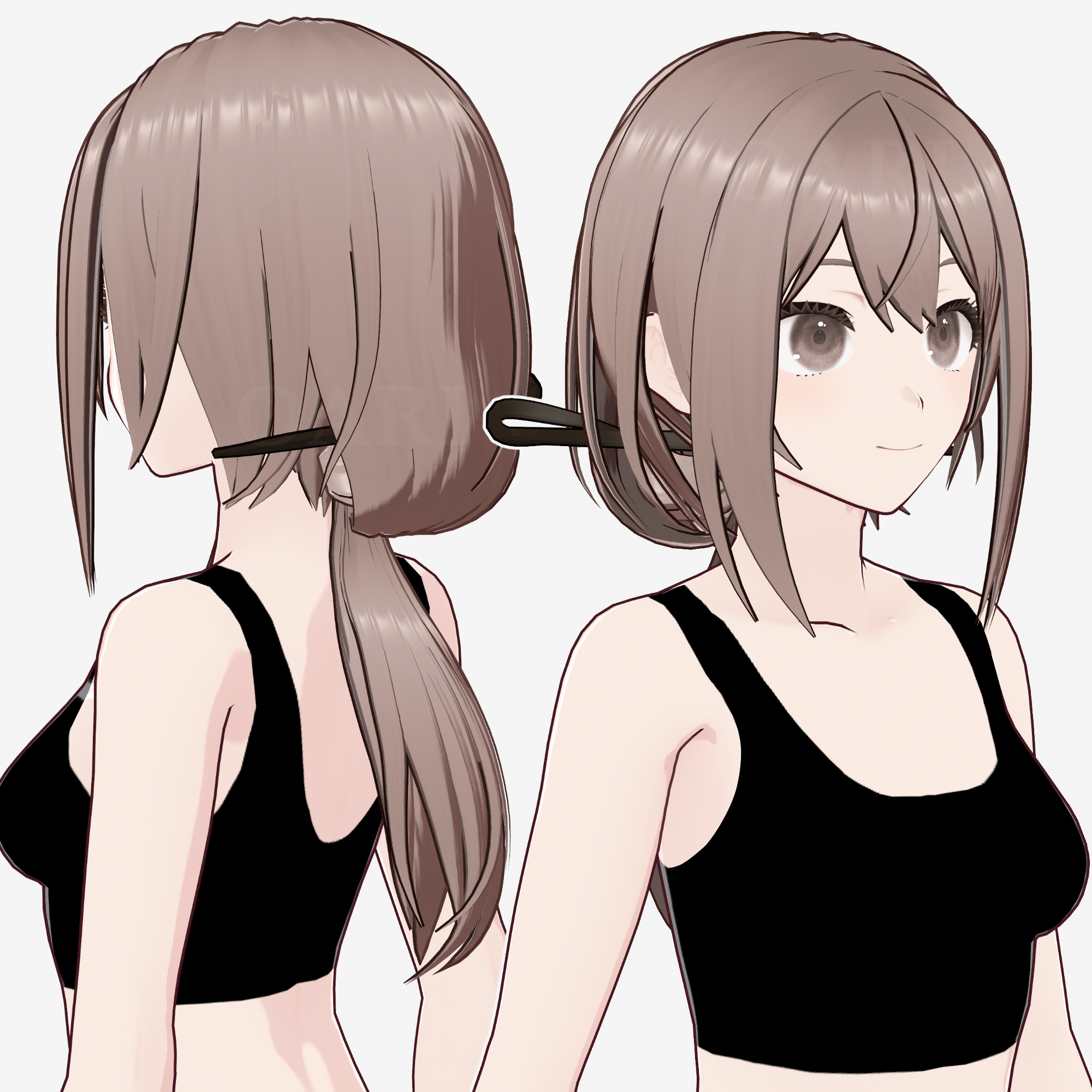 【VRoid】ローバンヘアプリセット / Low bun hair preset - OARI shop - BOOTH