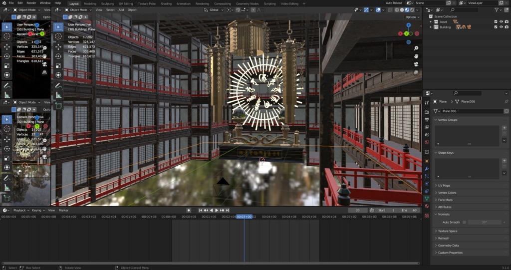 Raytracing Temple[CC0] - motimoti3d - BOOTH
