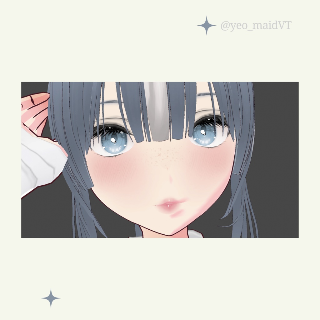 [FREE 3D CHARACTER VRM] Blue Hair girl (with white highlight) - yeovt ...