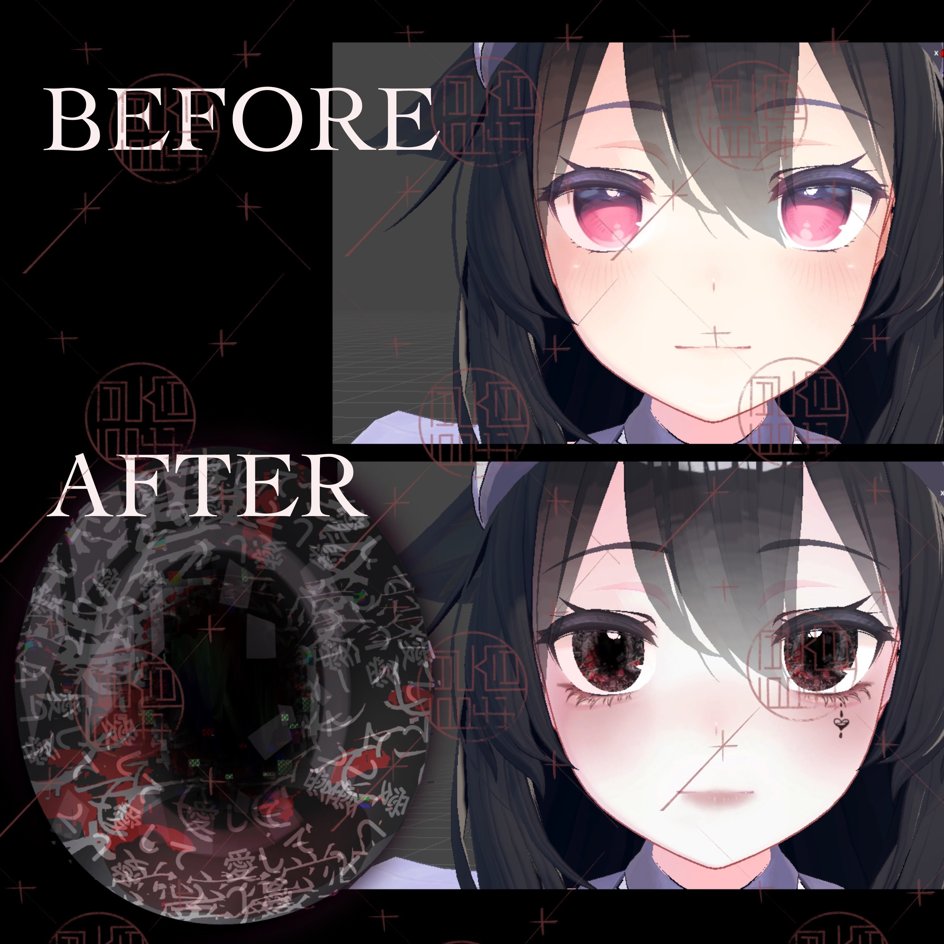 vrc 目テクスチャー 愛してセット♥∔eye＋body＋texture＋tatoo∔FOR桔梗kikyo - TENNOMIYA - BOOTH