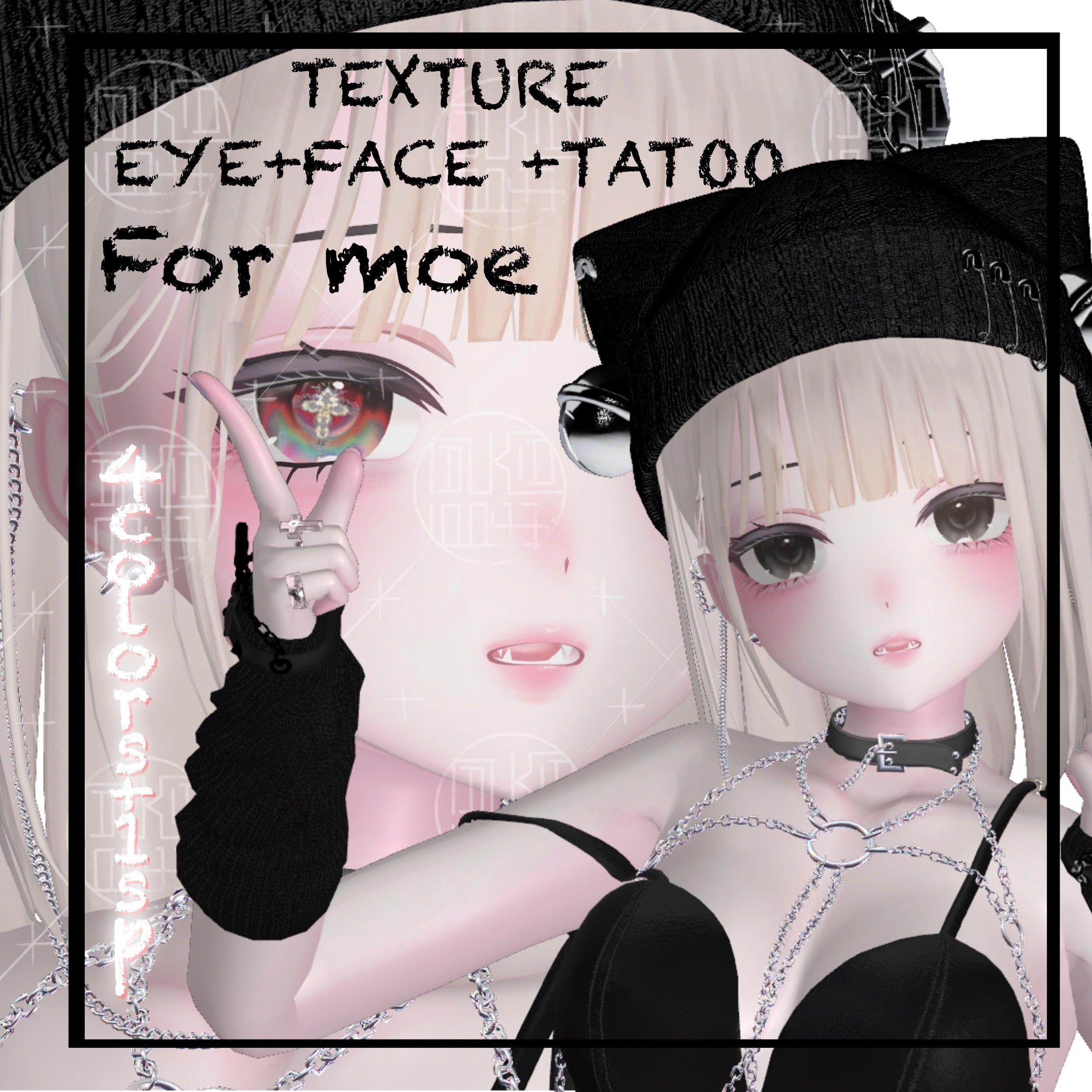 vrc 目と顔テクスチャー ジョーカーに祈る∔eye face tatoo texture∔FOR桔梗kikyo - TENNOMIYA ...