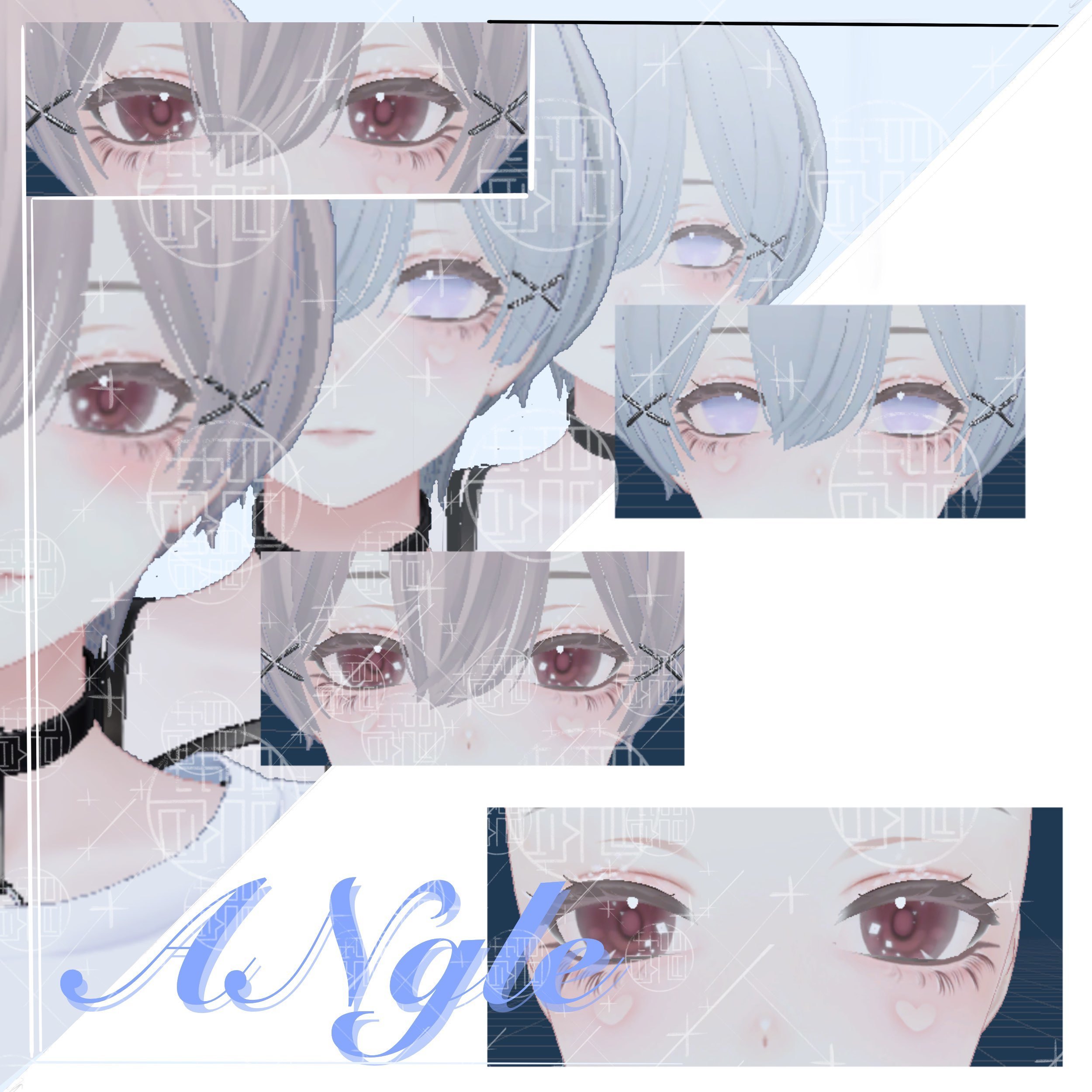 vrc 目と顔テクスチャー BLack^ANgle∔eye face makeup texture∔FOR森羅shinra ...