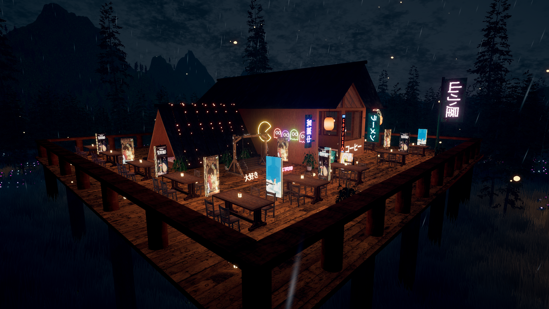 VRChat Rainlight Café - Animus VR Productions - BOOTH