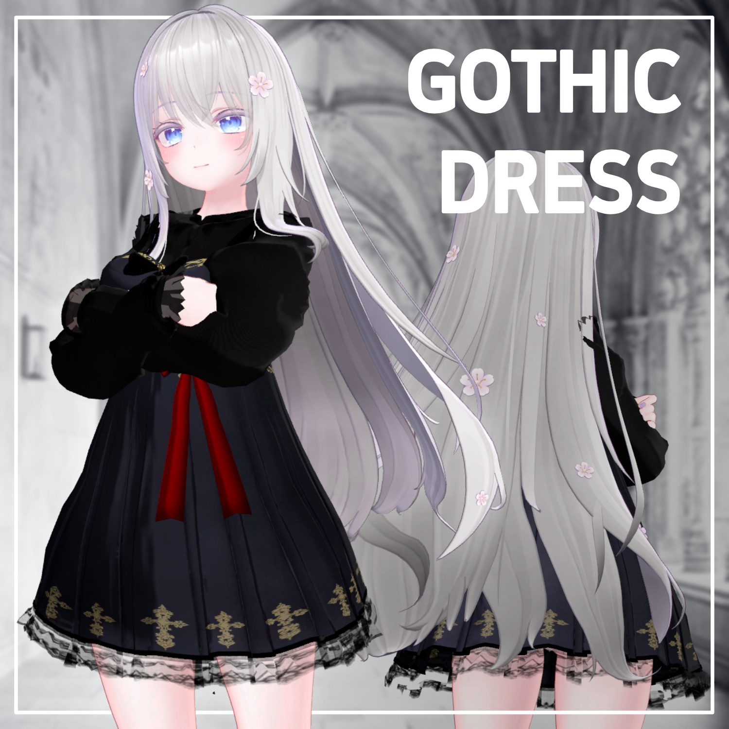 [VRChat] Gothic Dress - Overay - BOOTH