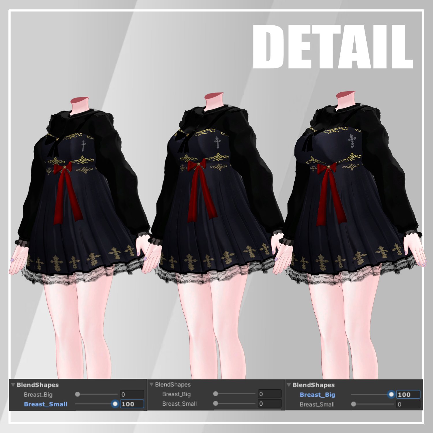 [VRChat] Gothic Dress - Overay - BOOTH