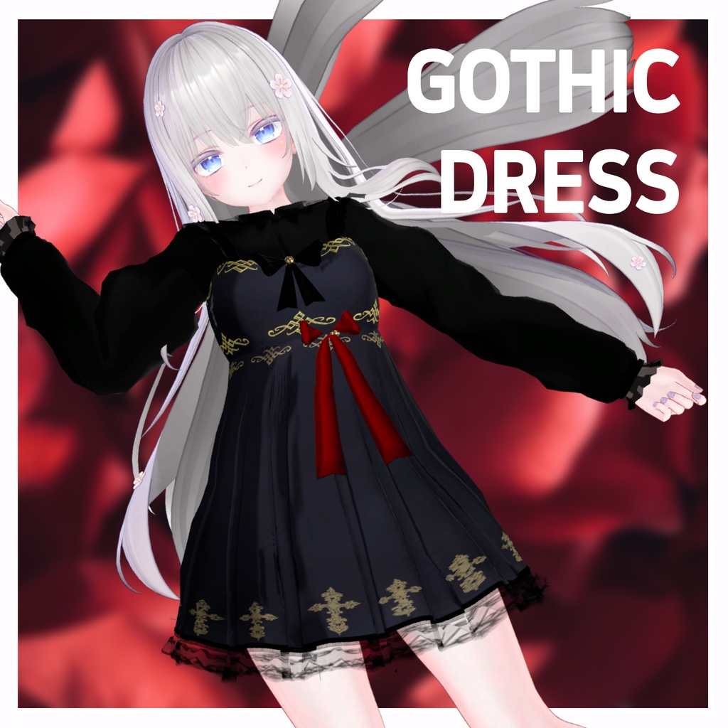[VRChat] Gothic Dress - Overay - BOOTH