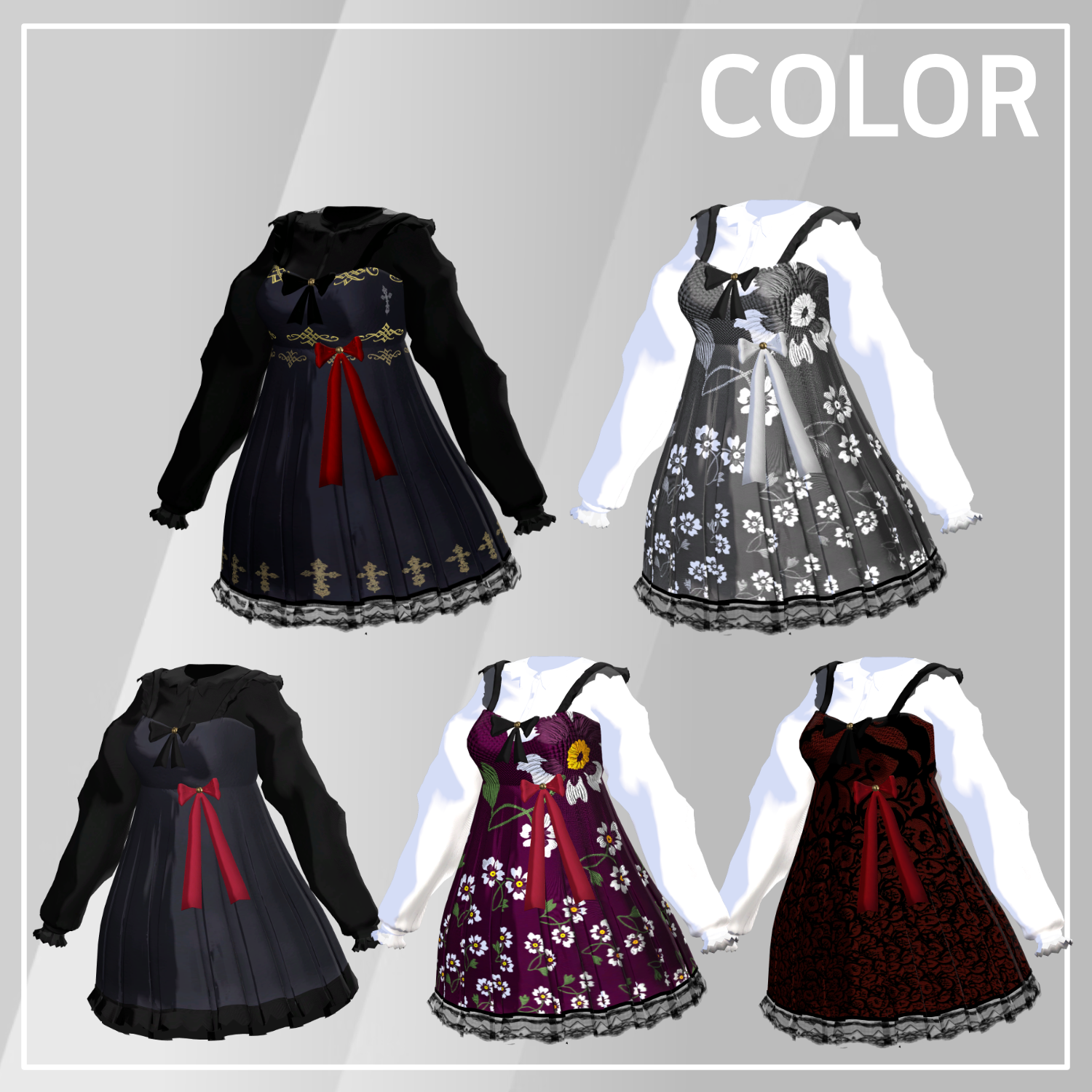 [VRChat] Gothic Dress - Overay - BOOTH
