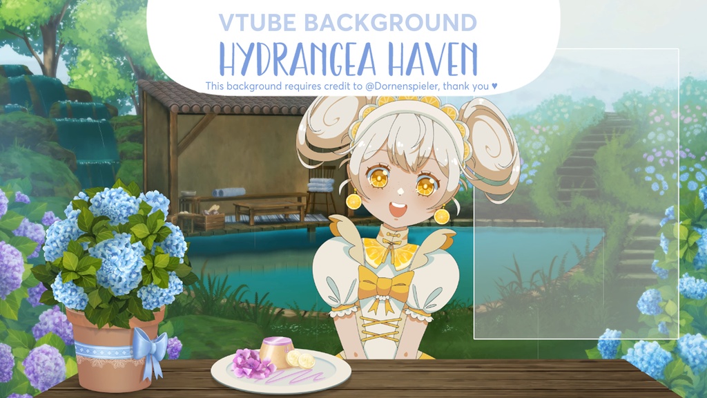 Hydrangea Haven II Animated Vtube Package 【背景&アイテムセット】 - Dornenspieler - BOOTH