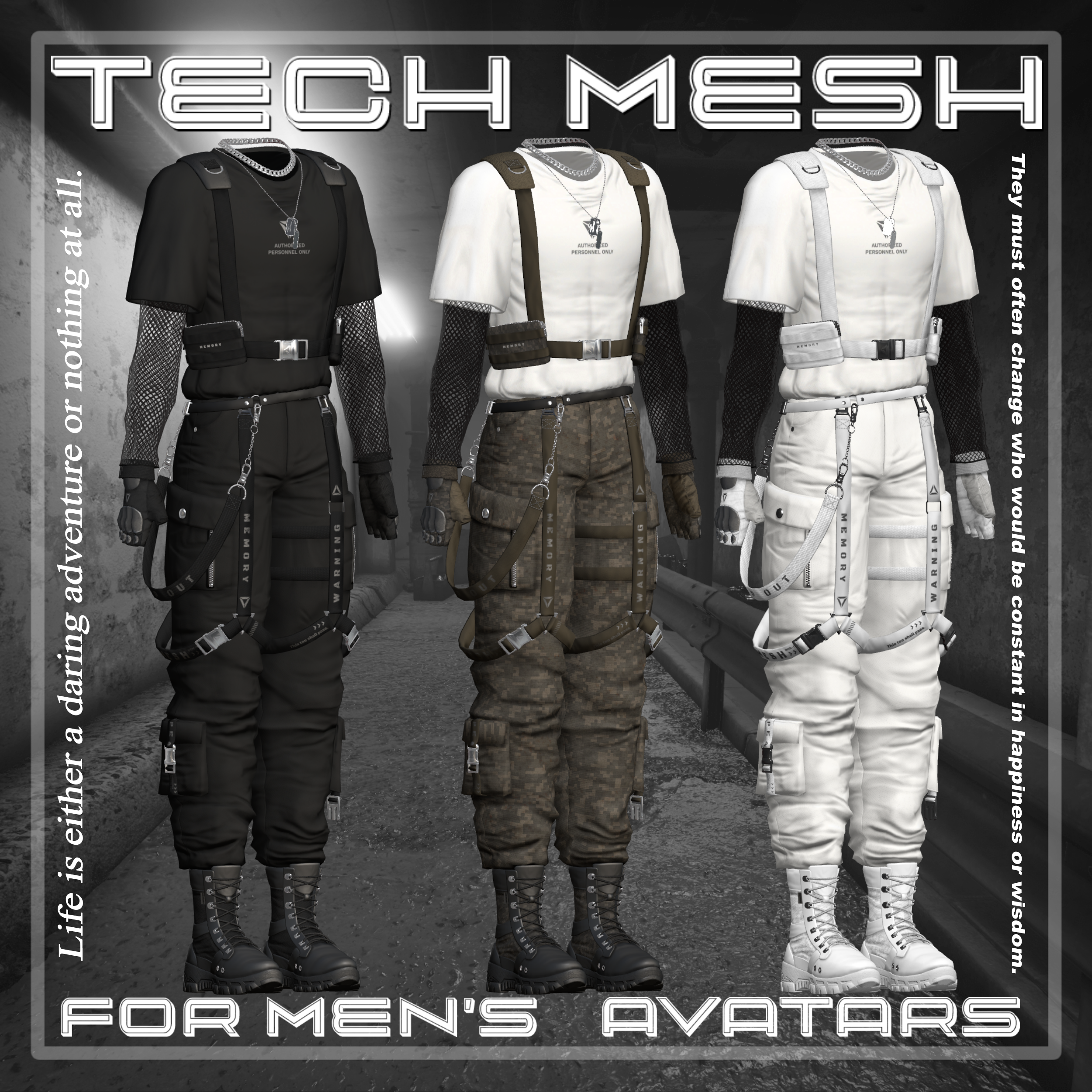 Tech Mesh (for Men's avatars) #3BON - 3BON - BOOTH
