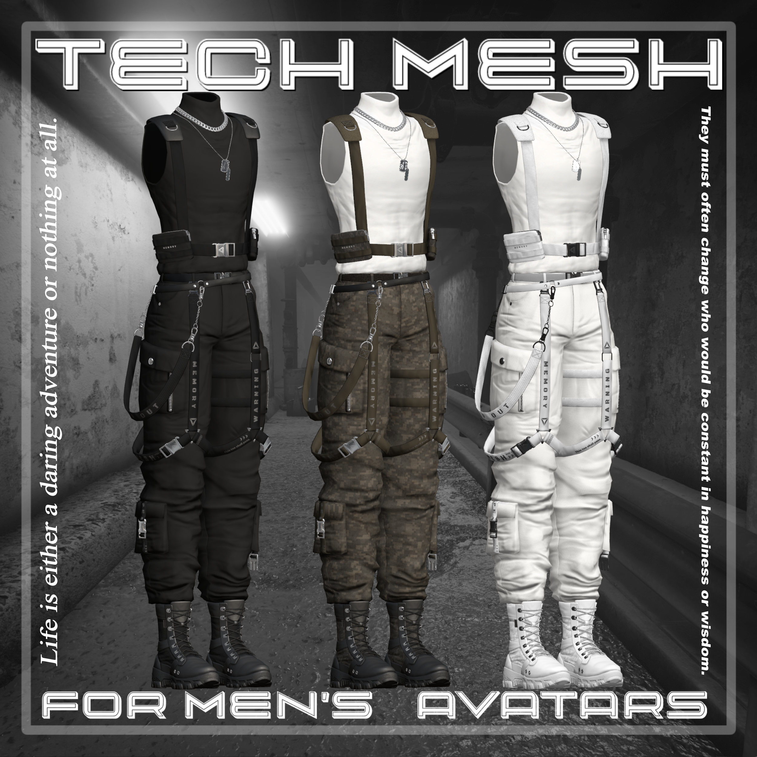Tech Mesh (for Men's avatars) #3BON - 3BON - BOOTH