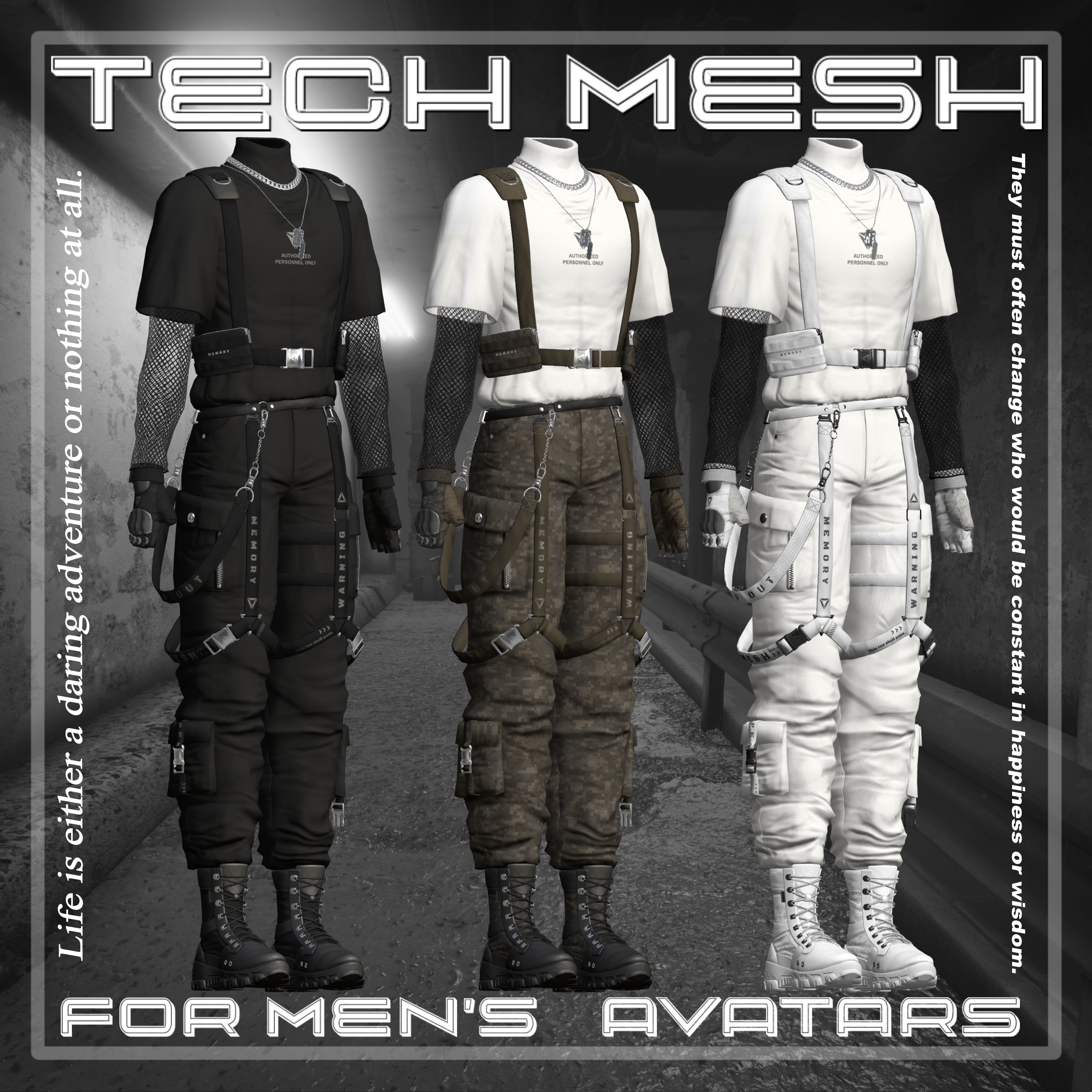Tech Mesh (for Men's avatars) #3BON - 3BON - BOOTH
