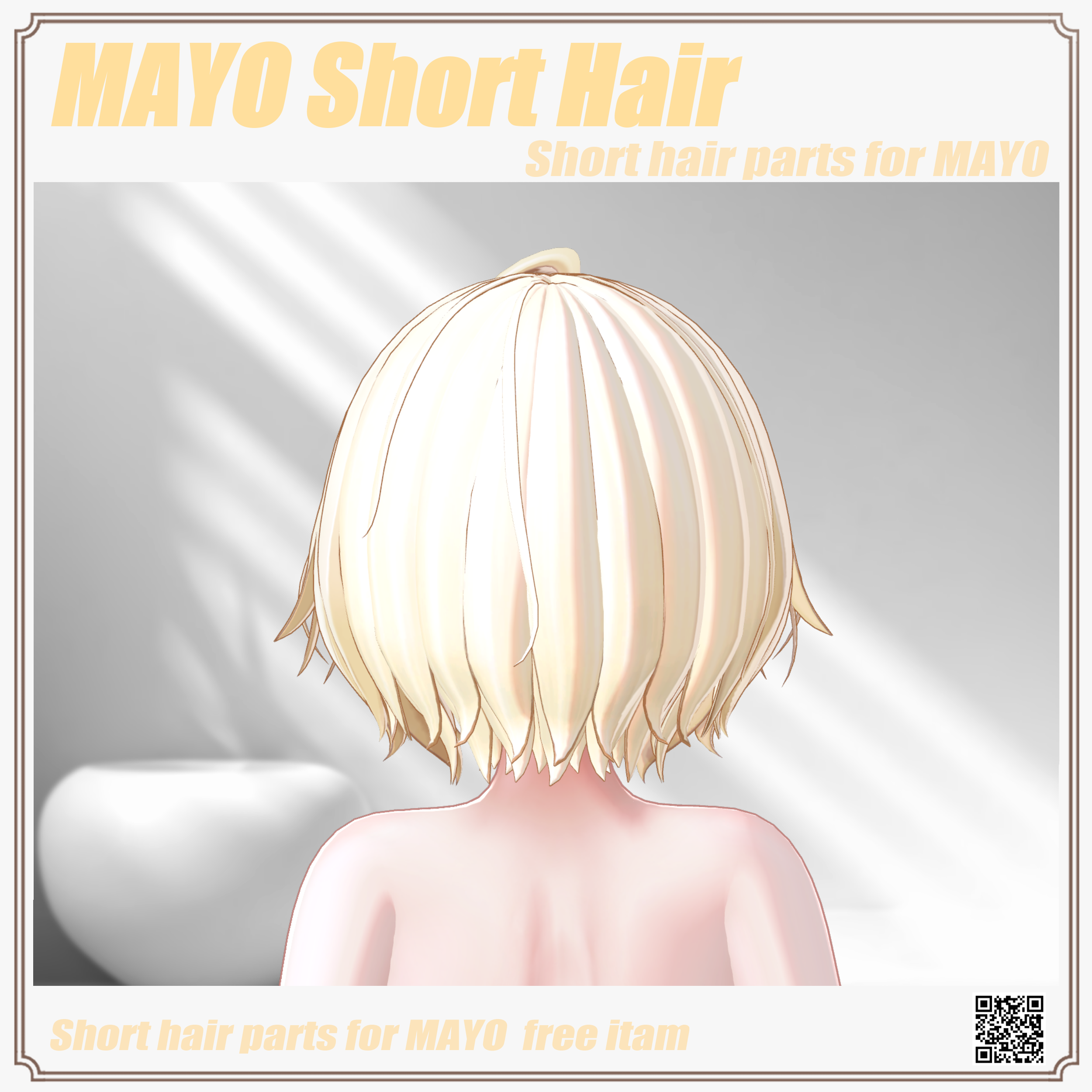 【無料,FREE】 MAYO Short Hair (Only for the default MAYO) - 3BON - BOOTH