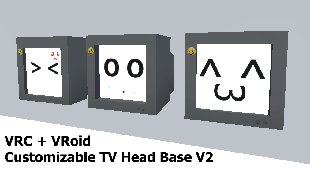 [VRChat + VRoid] TV Head Base 2.0 - meowmilk - BOOTH