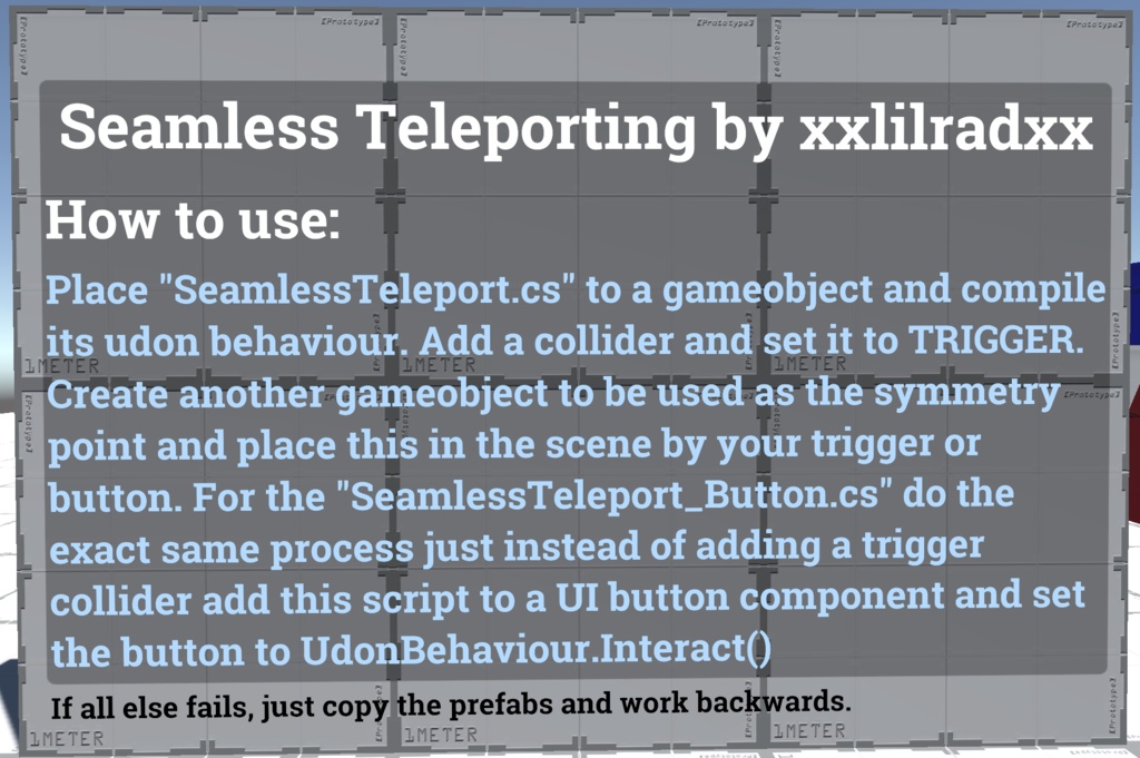 Udon Seamless Teleporting VRChat [SDK3 & VCC] - xxlilradxx - BOOTH