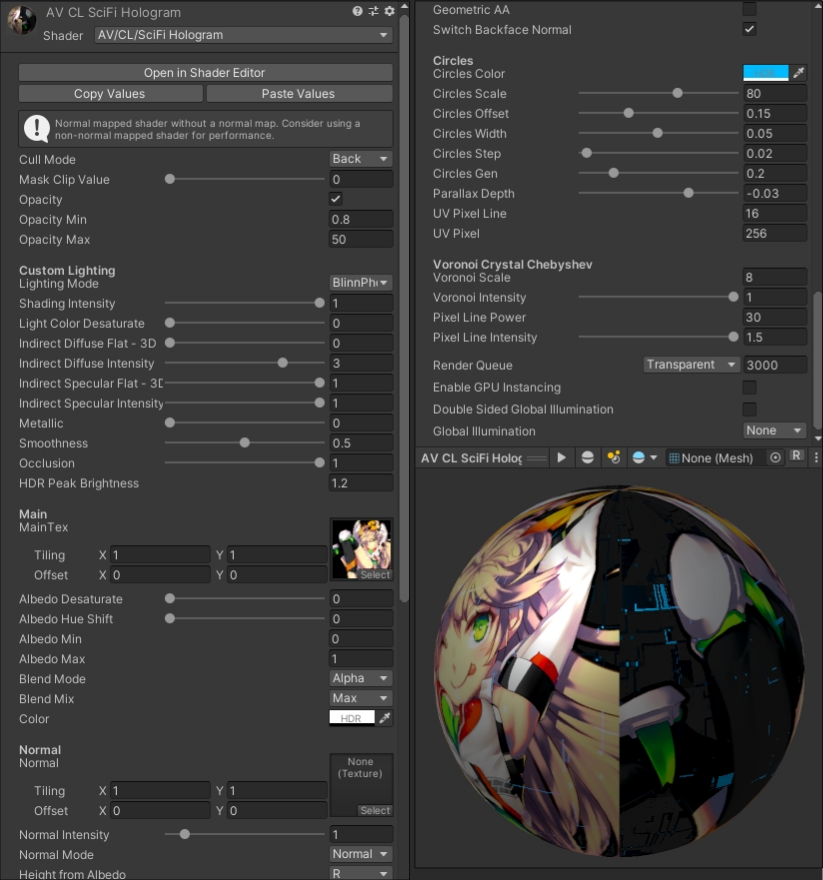 AV CL SciFi Hologram [Shader] - DeltaGem Shaders - BOOTH