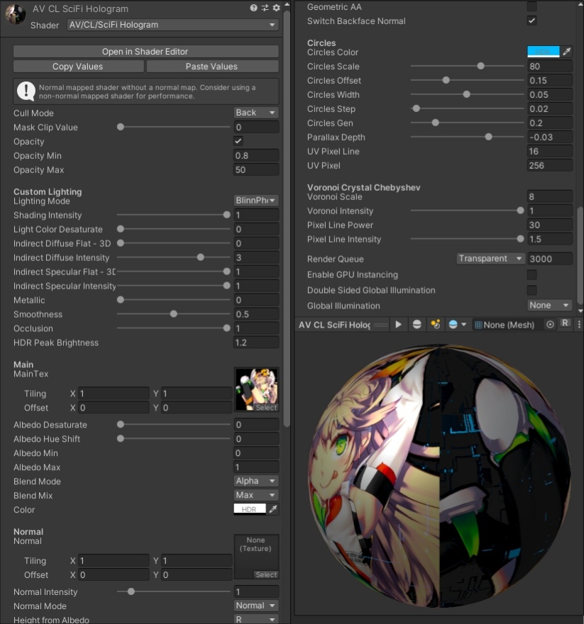 AV CL SciFi Hologram [Shader] - DeltaGem Shaders - BOOTH