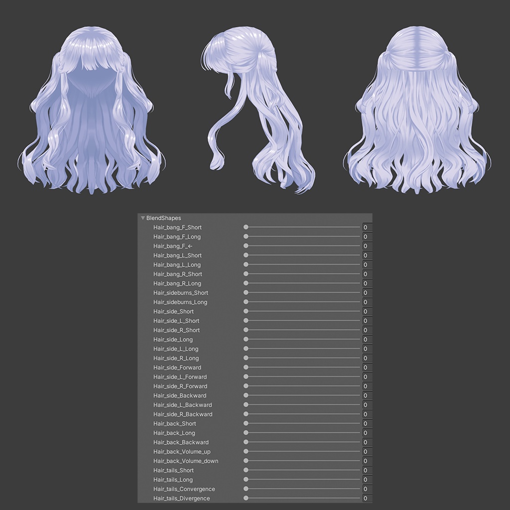 [VRC 髪型] Half twintails(6アバター対応) - Xaro - BOOTH
