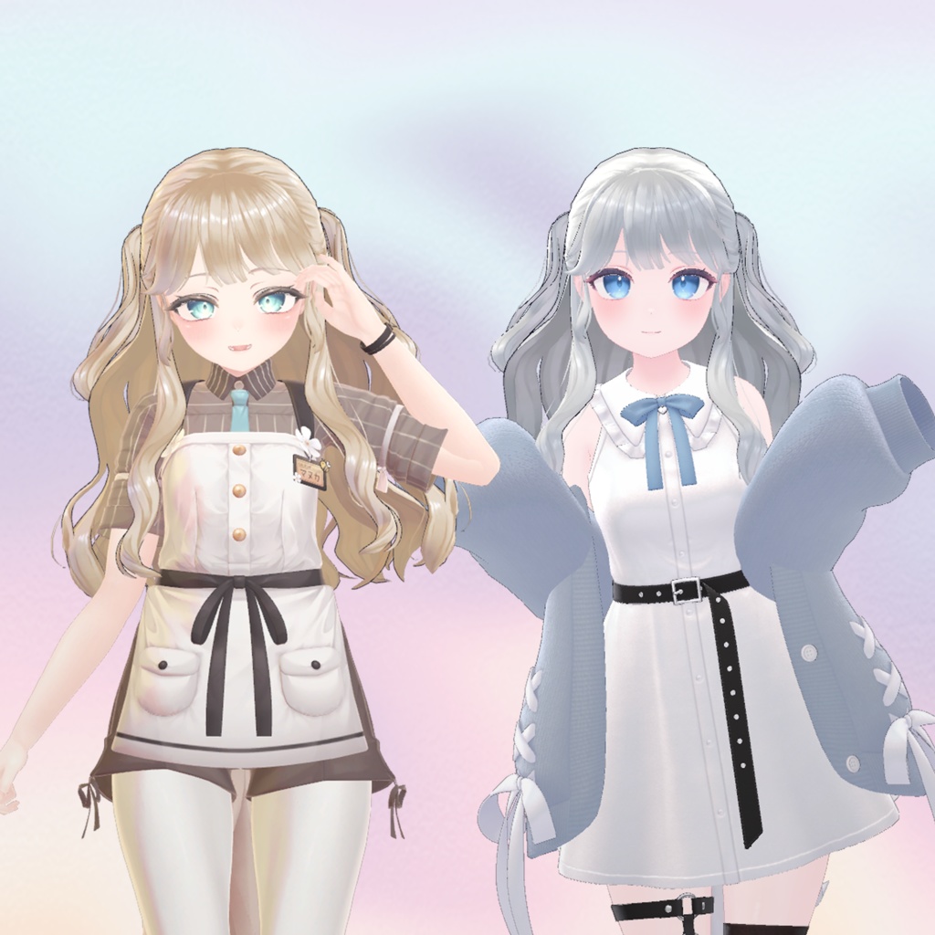 [VRC 髪型] Half twintails(6アバター対応) - Xaro - BOOTH