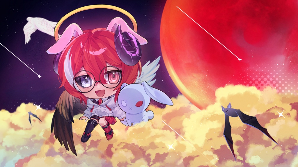 Vtuber Model + Rig + Art + BG + Loading (Animation) - hyunmin - BOOTH