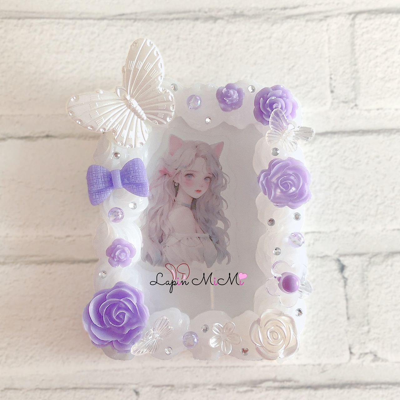 パープル ホイップデコ 硬質トレカケース チェキ 蝶 薔薇 クリア きれいな ケース - Lapin MiMi - BOOTH