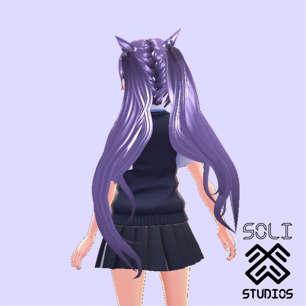 [VRoid] Genshin Impact Keqing Hair Asset - Soli's Oddities - BOOTH
