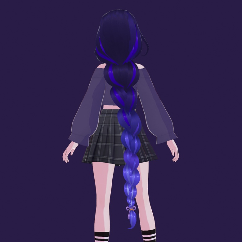 [VRoid] Gendhin Impact Raiden Shogun Hair Asset - Soli's Oddities - BOOTH