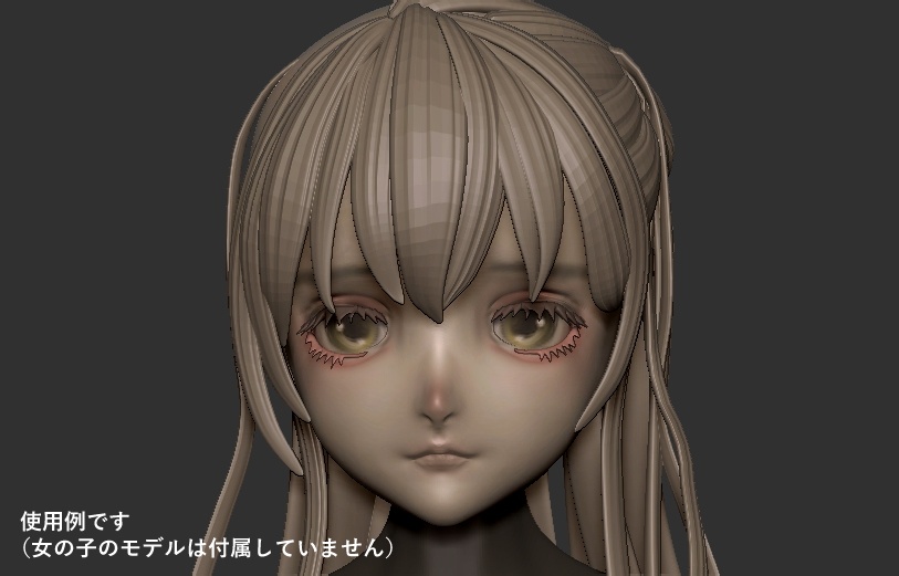 【Zbrush】ディティール設定済み髪用IMMブラシ二種類 - NEKO MANMA - BOOTH
