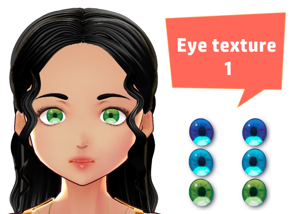 [VRoid] Eye textures Blue-Green 12 versions - arinvern & boro Shop - BOOTH