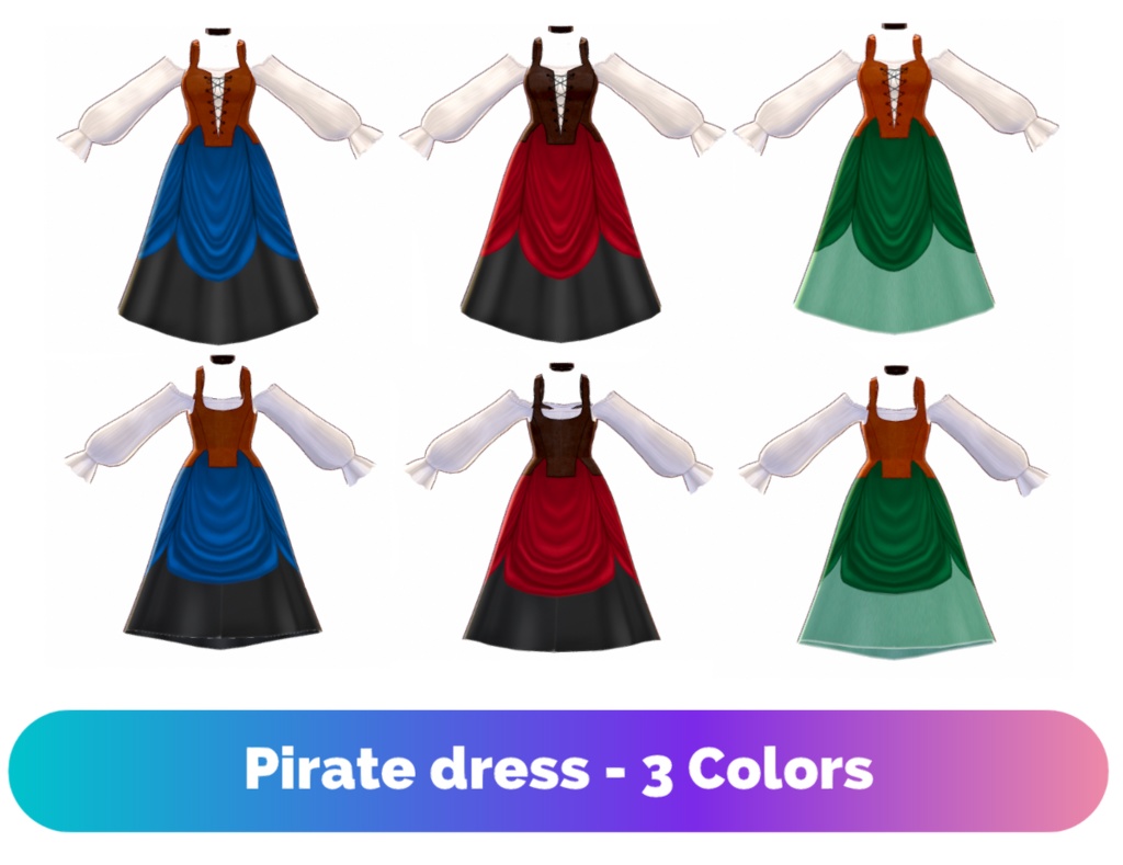 [VRoid] Pirate Dress texture - arinvern & boro Shop - BOOTH