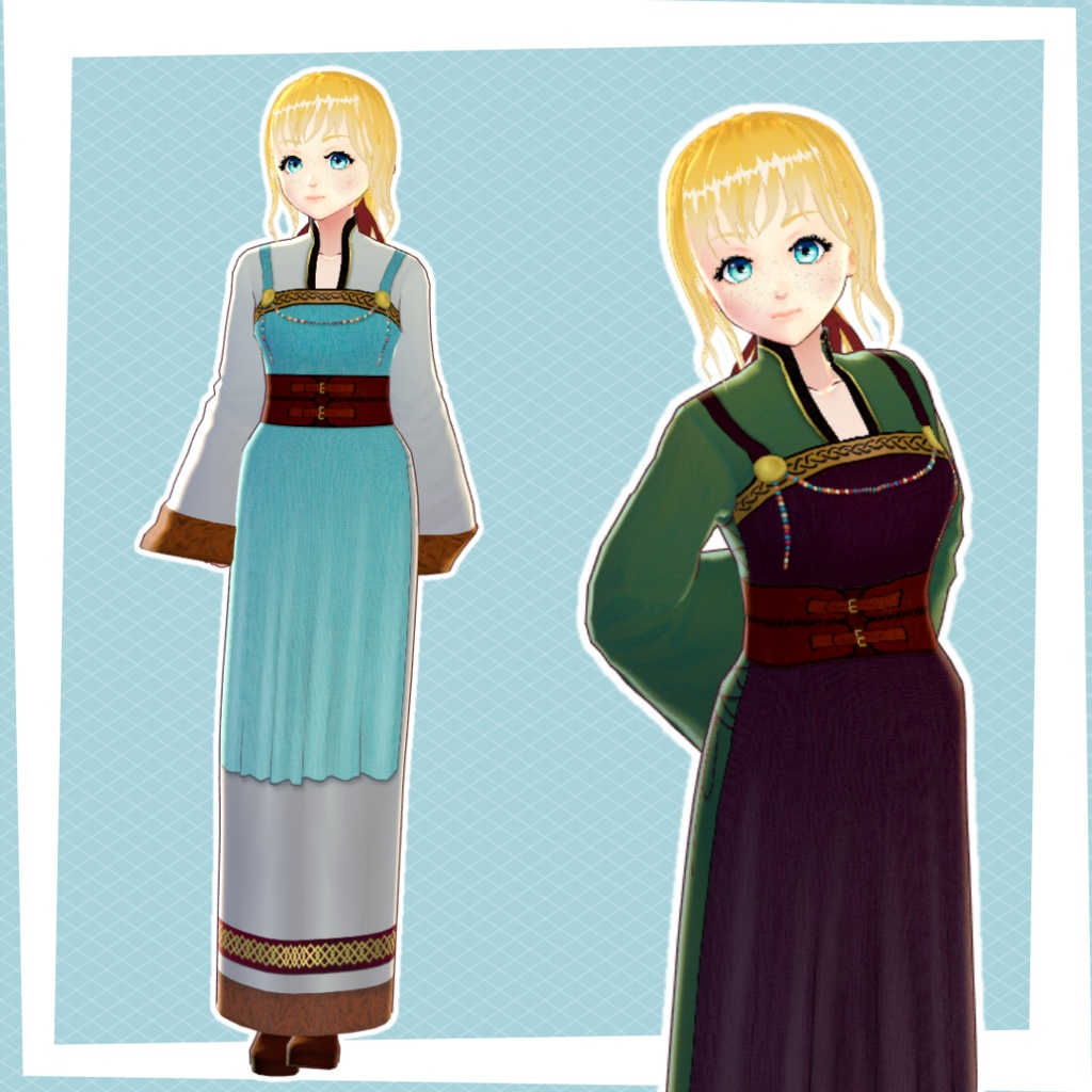 [VRoid] Viking Dress texture - arinvern & boro Shop - BOOTH