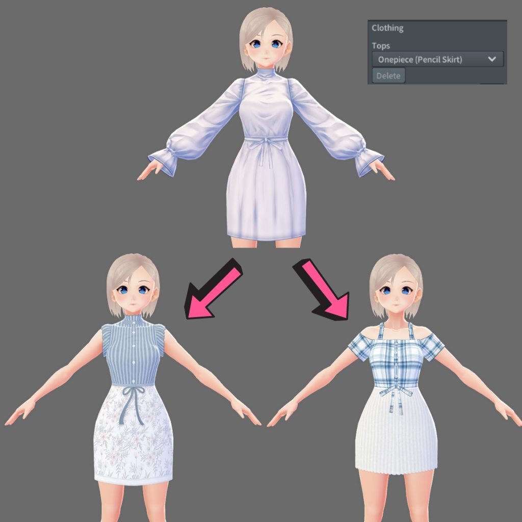 [VRoidStudio] Textures - Shirts and skirts - arinvern & boro Shop - BOOTH