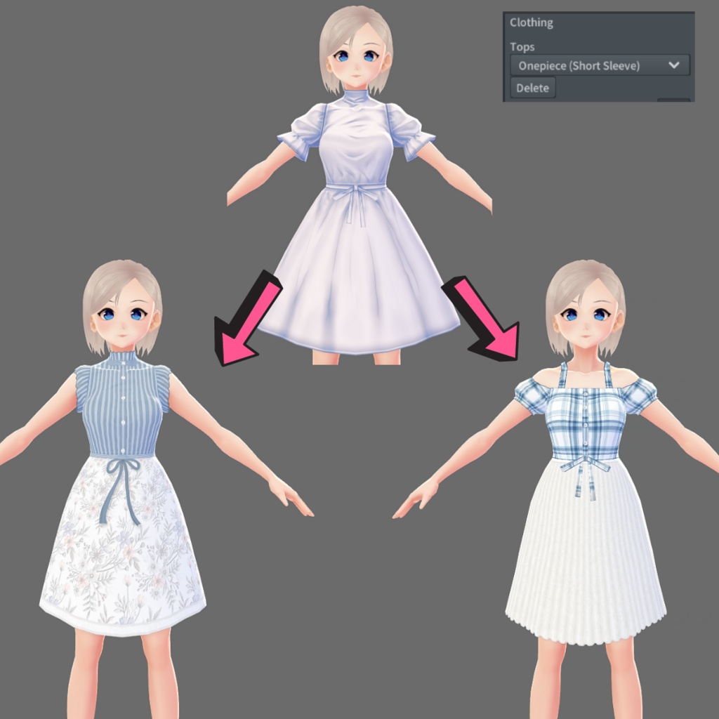 [VRoidStudio] Textures - Shirts and skirts - arinvern & boro Shop - BOOTH